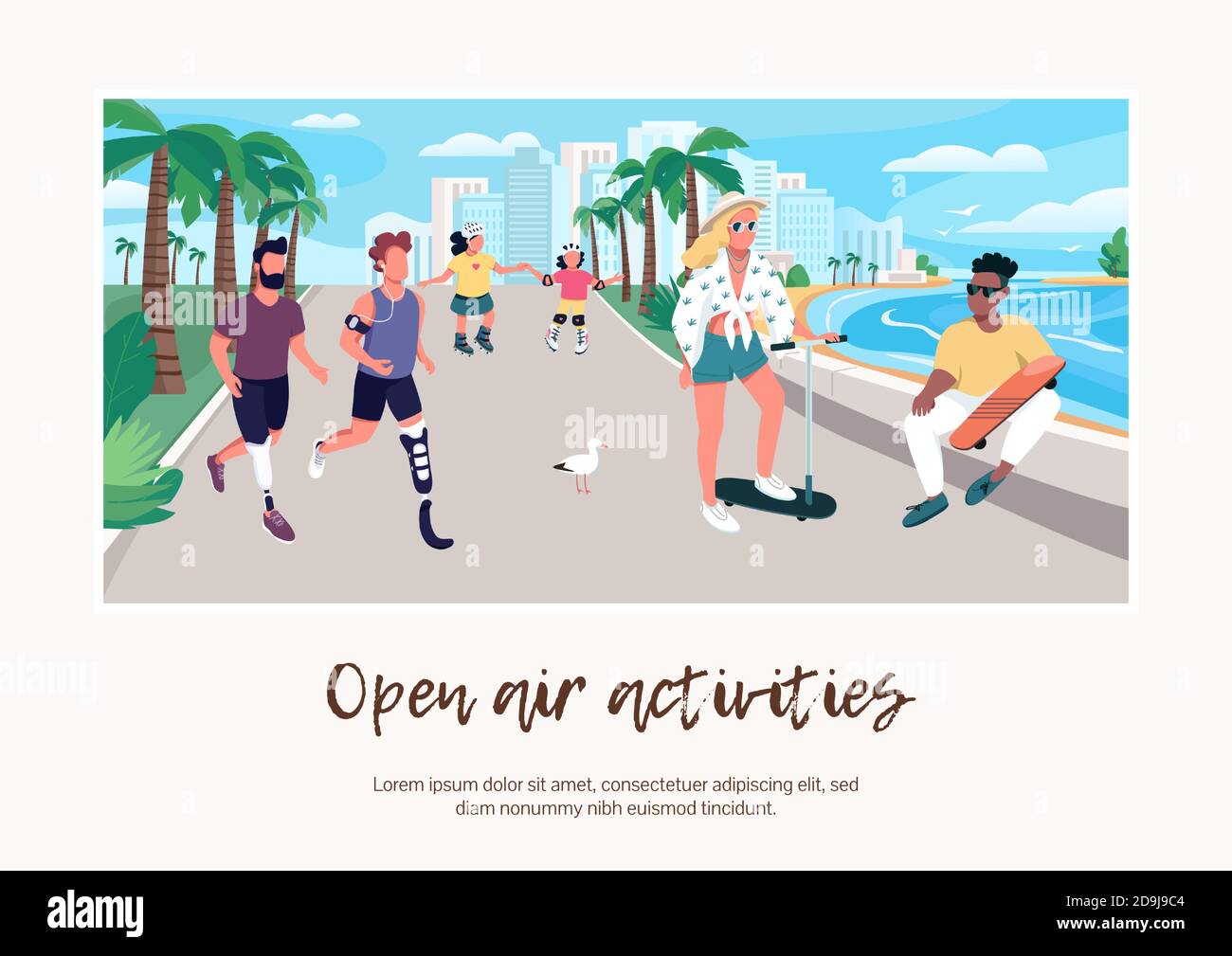 Open air activities banner flat vector template Stock Vector Image ...