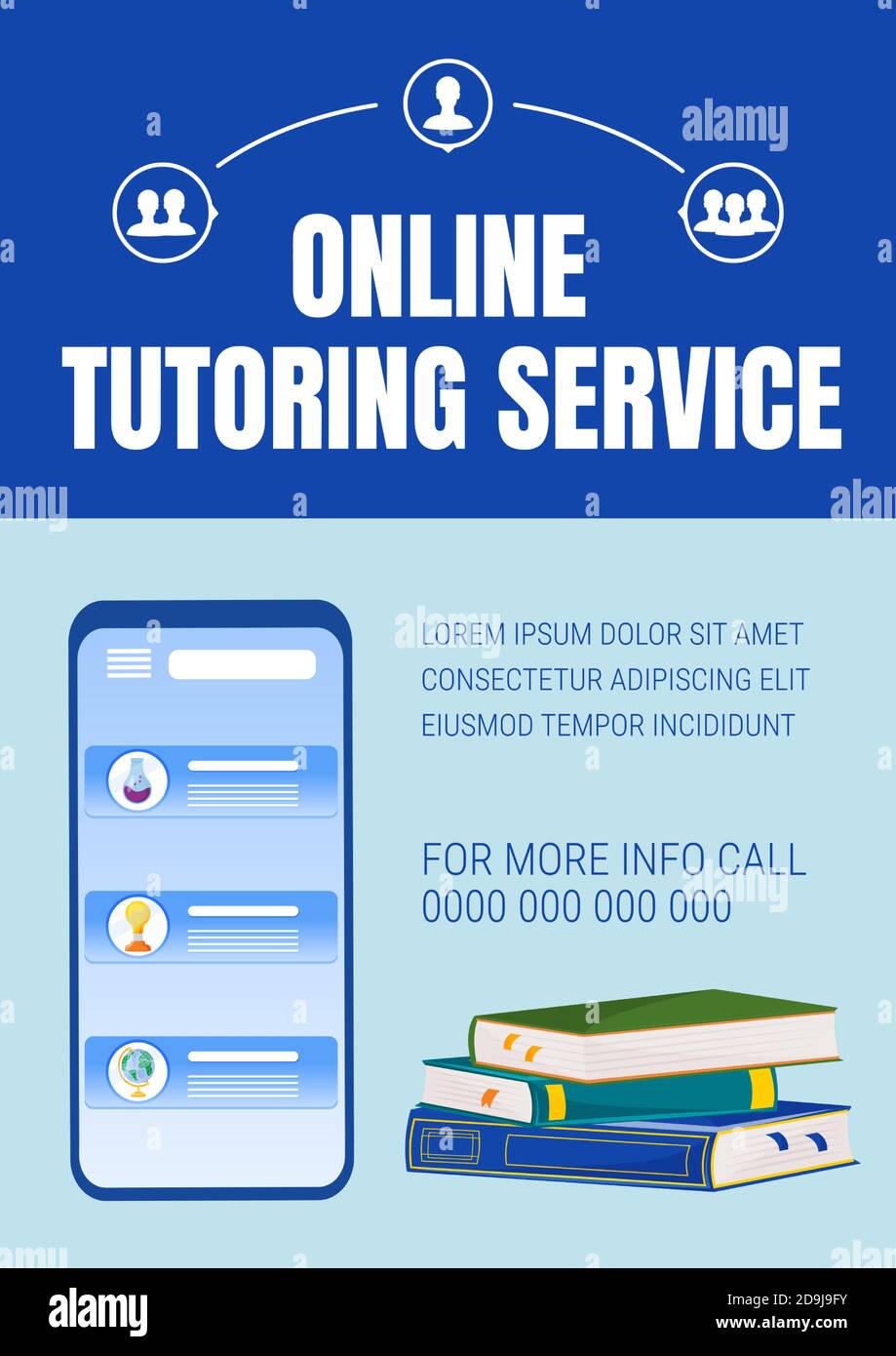 Online tutoring poster flat vector template Stock Vector Image & Art ...