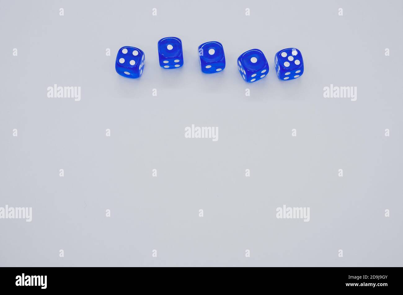Top view of blue dice isolated on white background Stock Photo - Alamy