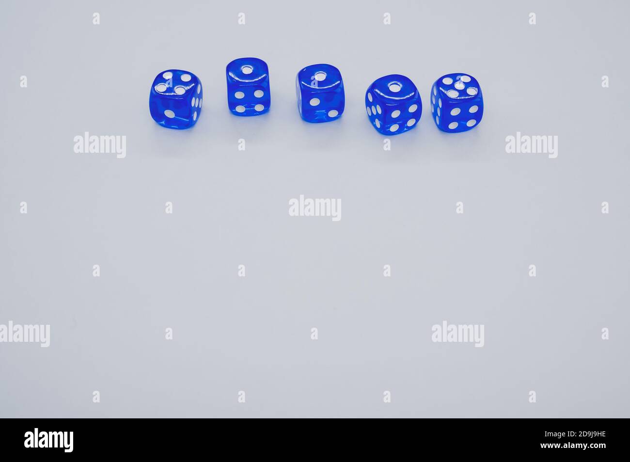 Top view of blue dice isolated on white background Stock Photo - Alamy