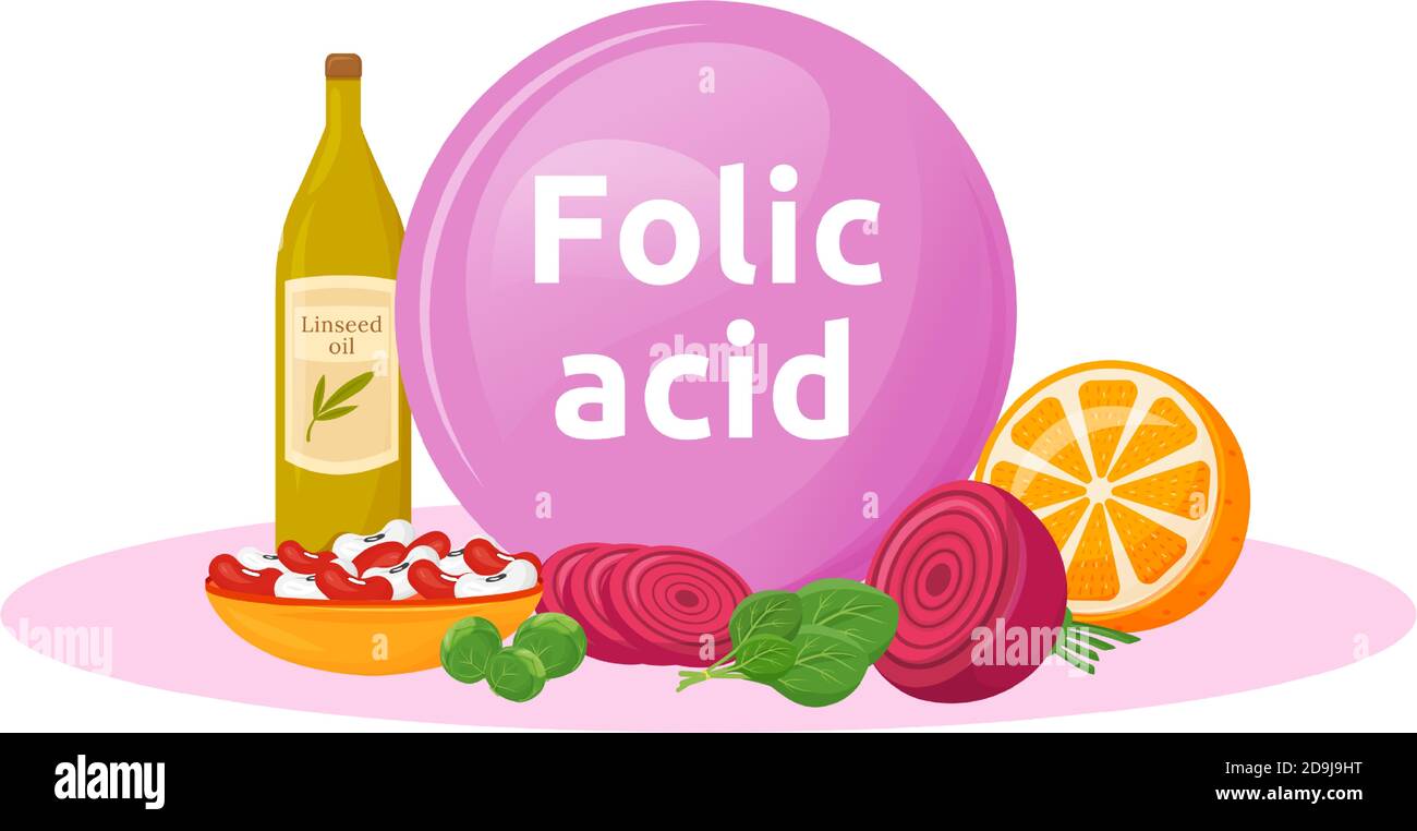 Products Rich Of Folic Acid Cartoon Vector Illustration Stock Vector Image And Art Alamy 