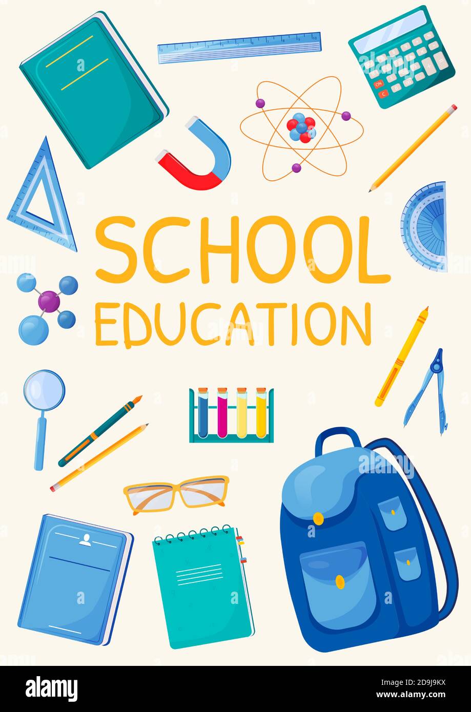 School education poster flat vector template Stock Vector Image & Art ...