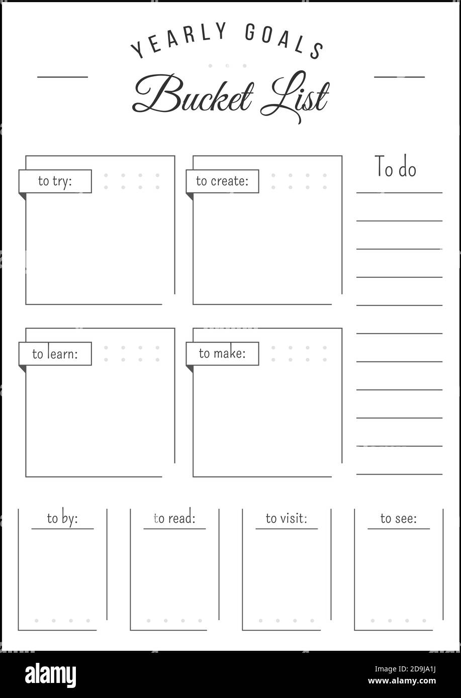 Yearly goals minimalist planner page design Stock Vector Image & Art ... Yearly goals minimalist planner page design Stock Vector Image & Art ...
