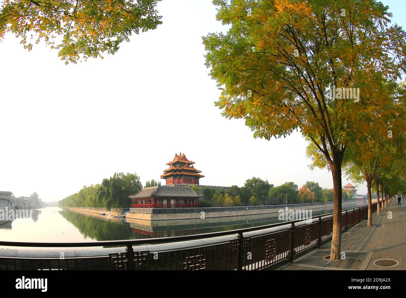 The beautiful autumn scenery of the Palace Museum, the turret of the ...