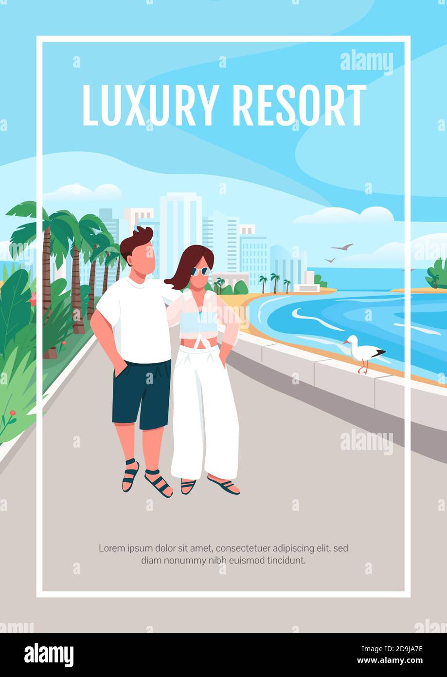 Luxury resort poster flat vector template Stock Vector Image & Art - Alamy