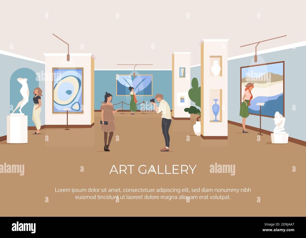 Art gallery poster flat vector template Stock Vector Image & Art - Alamy
