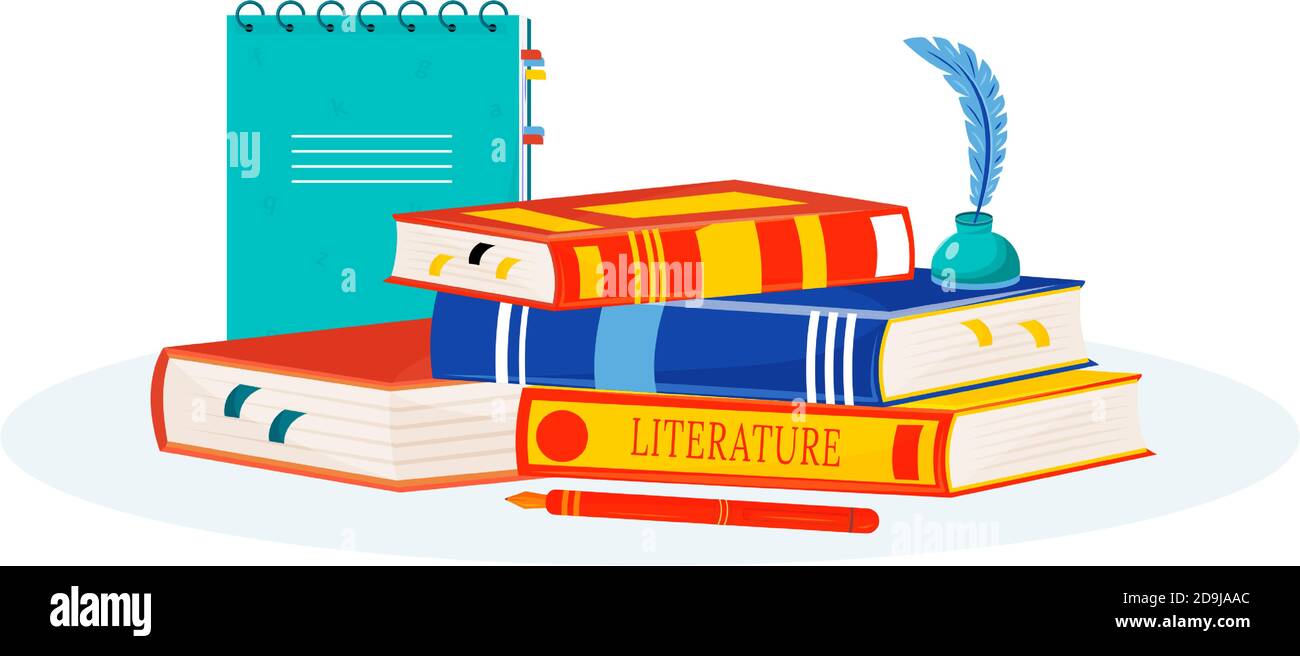 Literature flat concept vector illustration Stock Vector Image & Art ...