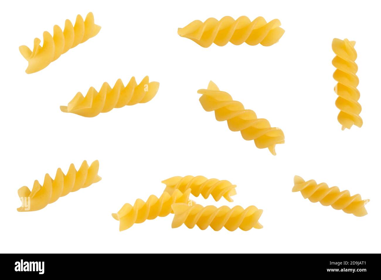 Dry uncooked fusilli close up Cut Out Stock Images & Pictures - Alamy