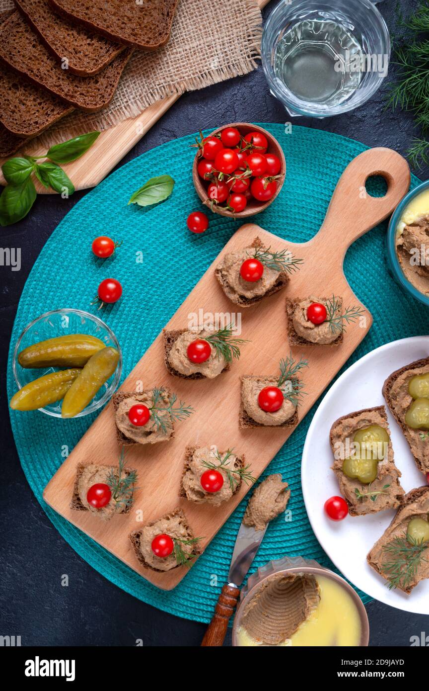 Chicken liver pate canapes gourmet hi-res stock photography and images ...