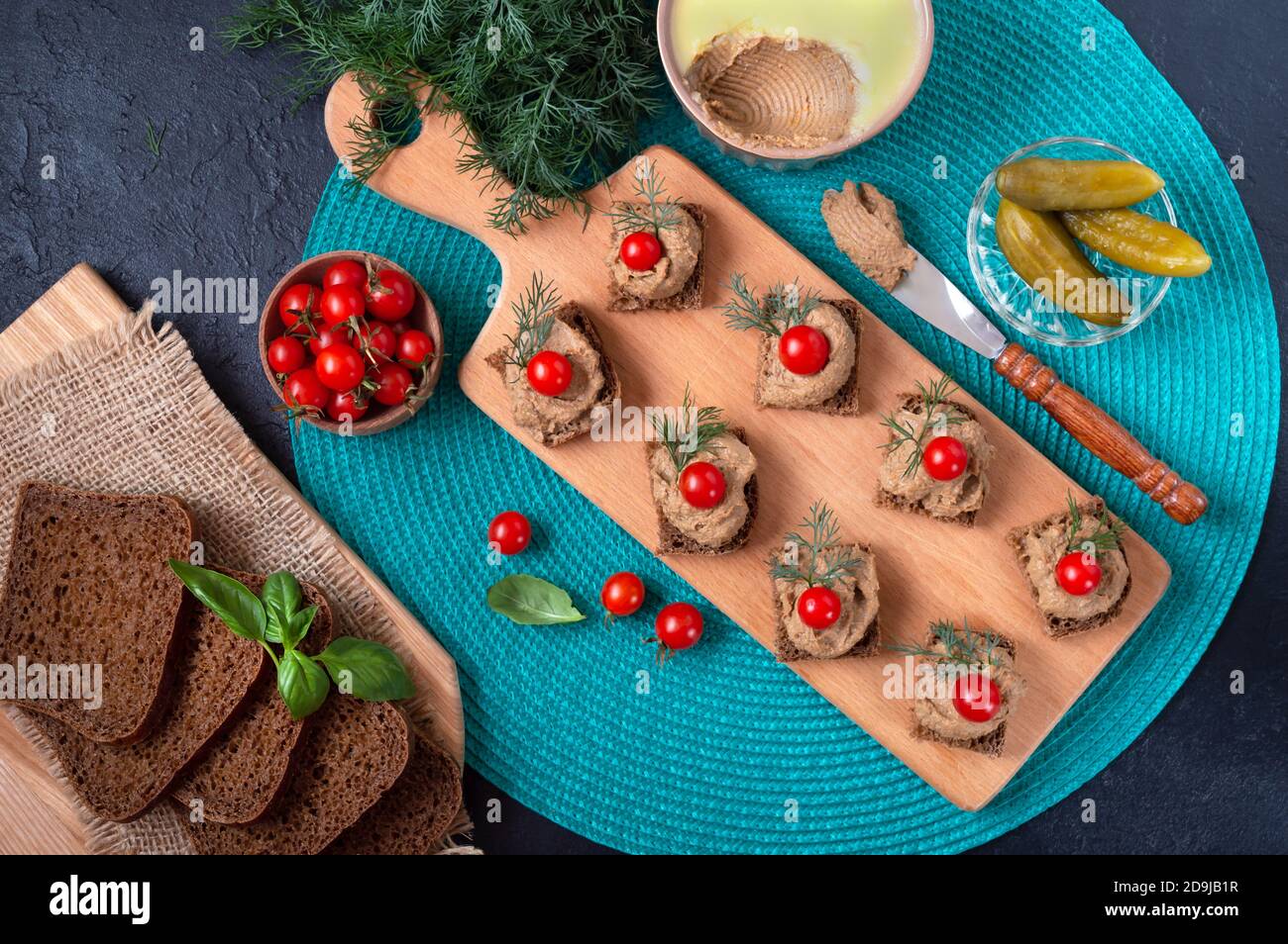 Chicken liver pate canapes gourmet hi-res stock photography and images ...