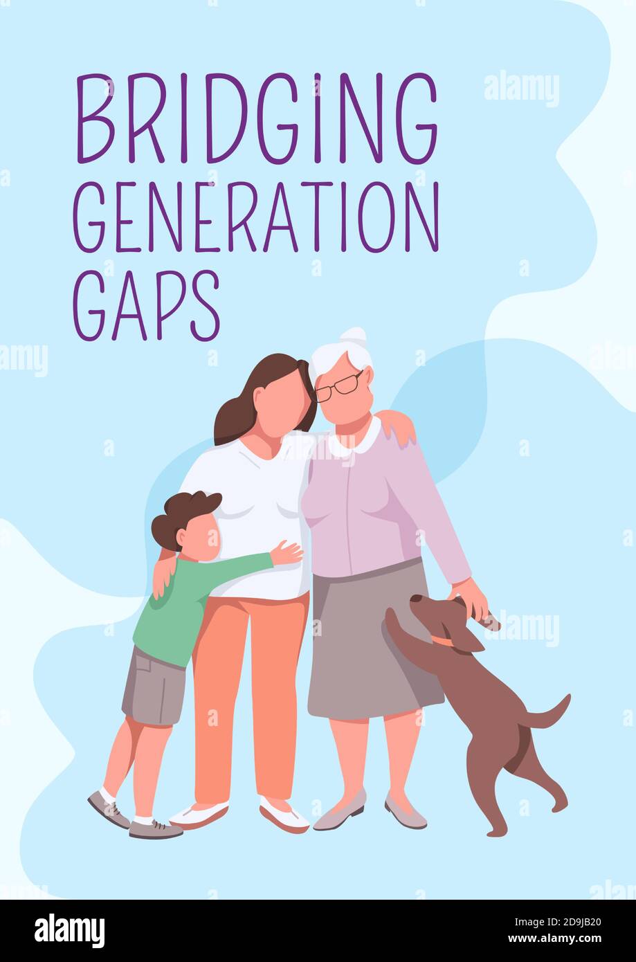 Bridging generation gaps poster flat vector template Stock Vector Image ...