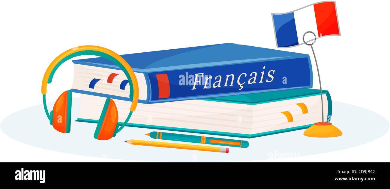 French learning flat concept vector illustration Stock Vector Image ...