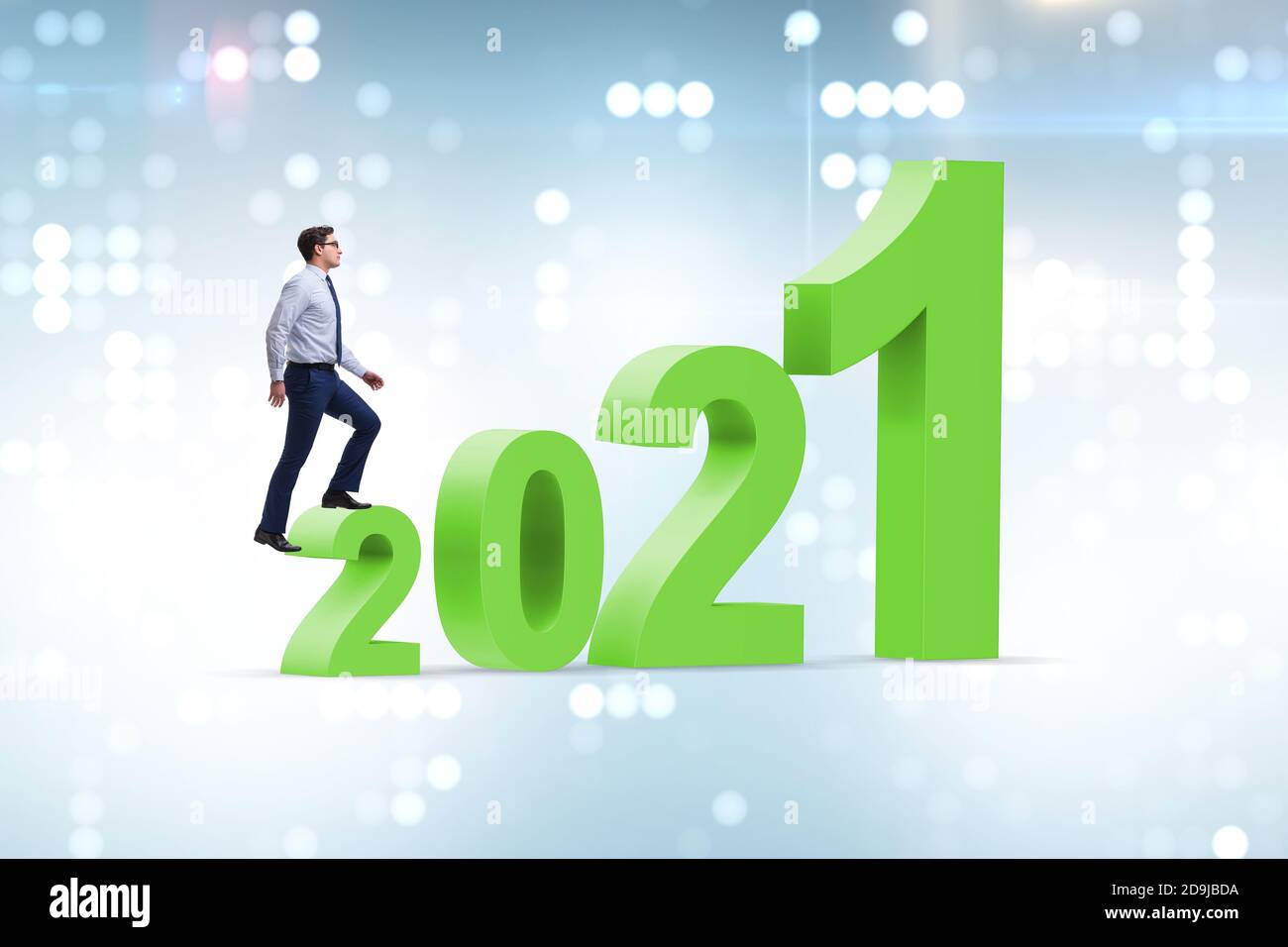 Growth concept with the transition between 2020 and 2021 Stock Photo ...