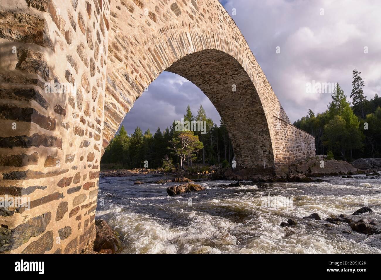 The old Bridge of Dee or Invercauld Bridge across the River Dee ...