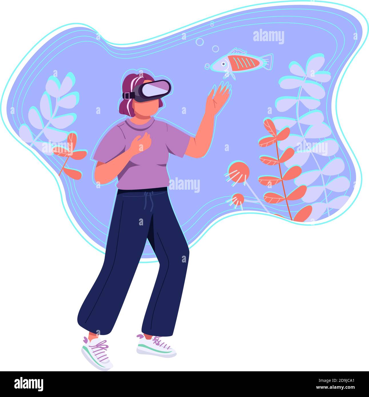 Virtual reality flat concept vector illustration Stock Vector Image ...