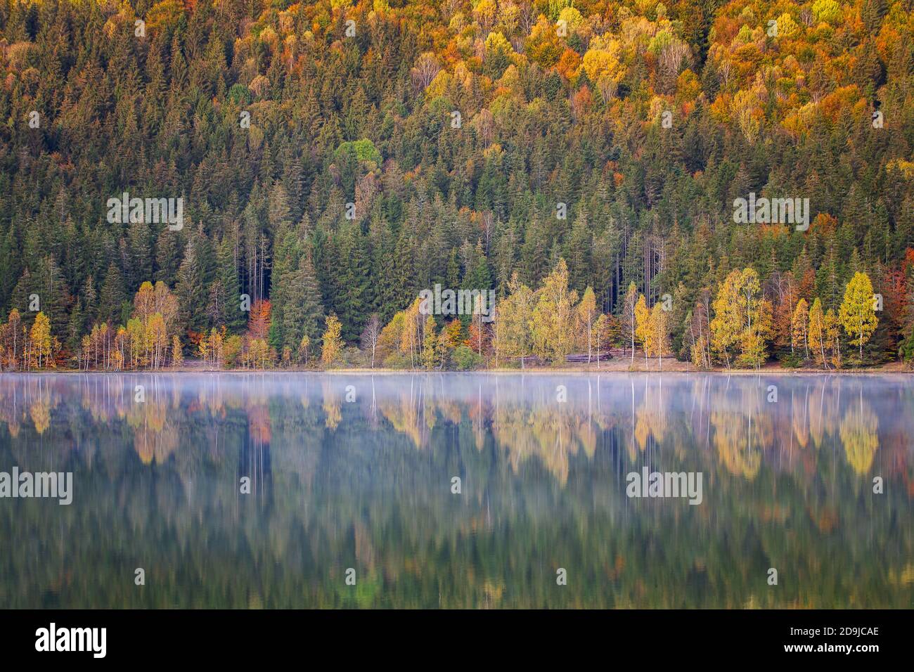 Autumn landscape at St. Ana Lake, in the heart of Transylvania, Romania ...
