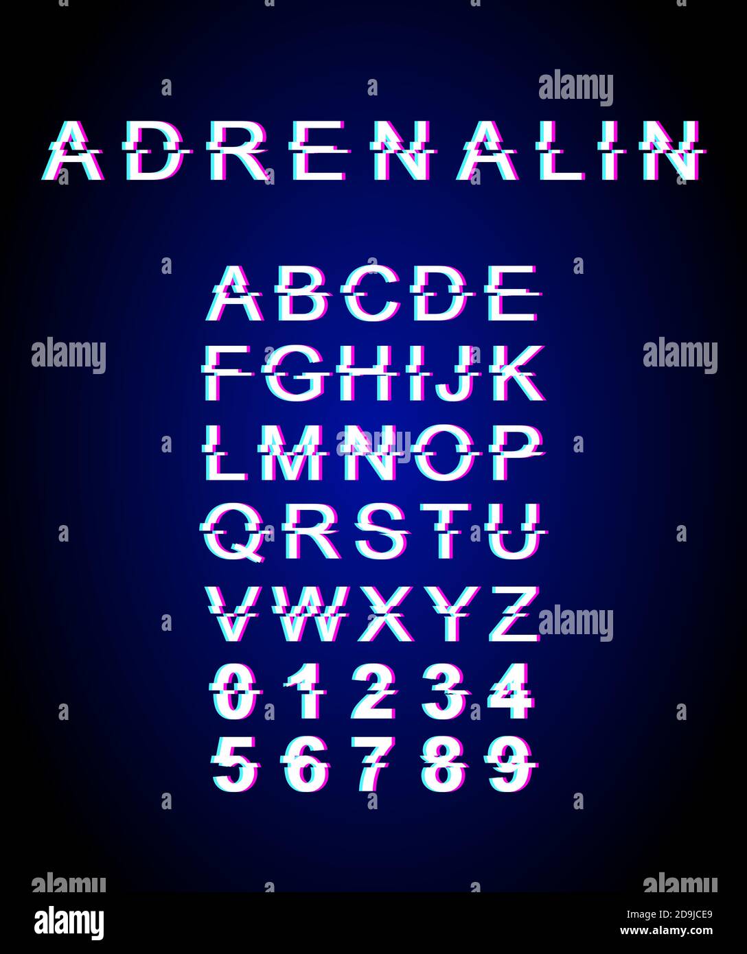 Adrenaline glitch font template Stock Vector Image & Art - Alamy