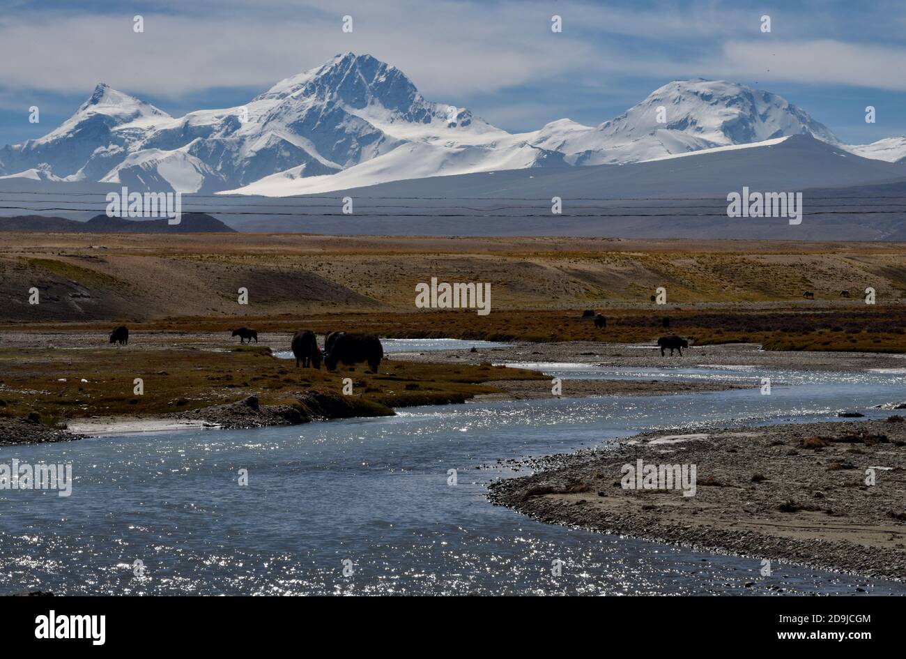 View of Shishapangma, the 14th highest mountain in the world at 8,027 ...