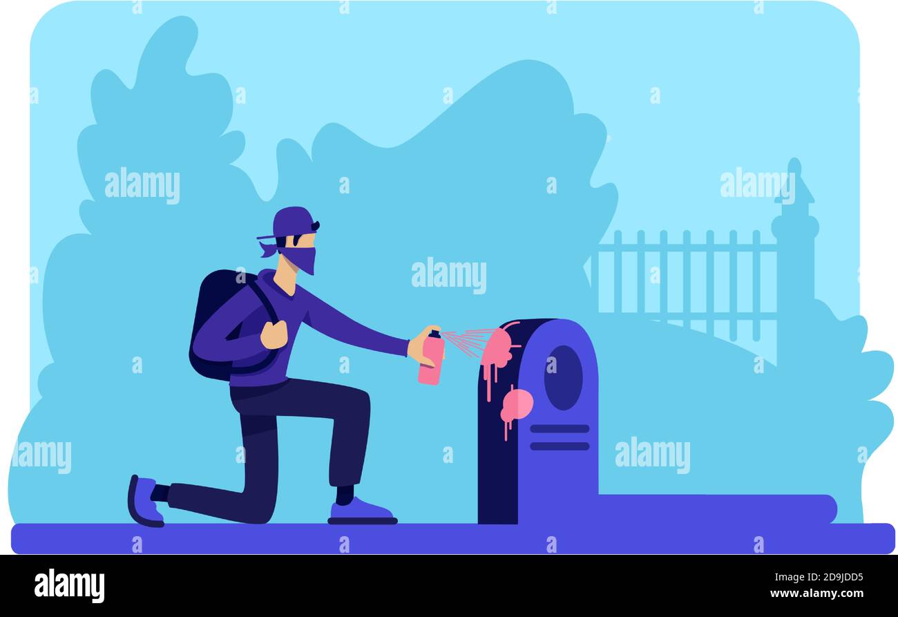 Teenager vandalism Stock Vector Images - Alamy