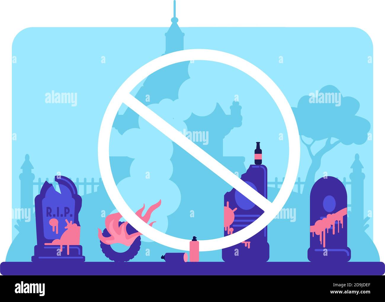 Stop vandalism flat color vector illustration Stock Vector Image & Art ...