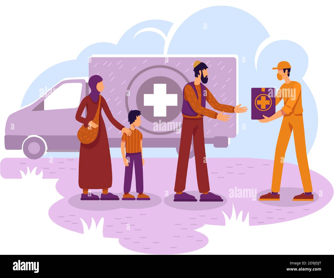 Humanitarian aid 2D vector web banner, poster Stock Vector Image & Art ...