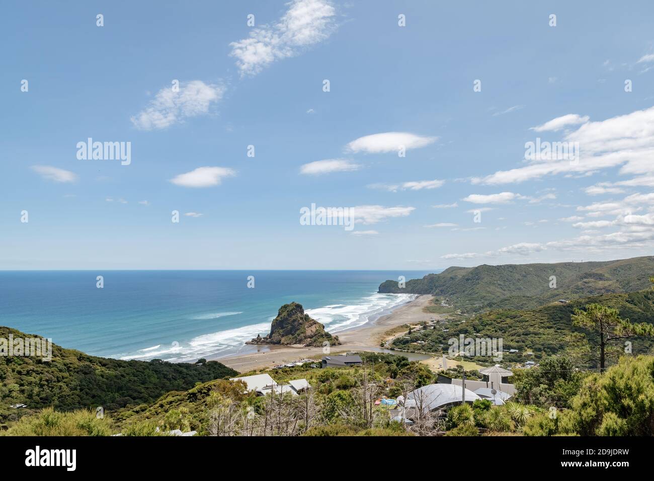 Aerial view of Piha beach Stock Photo - Alamy