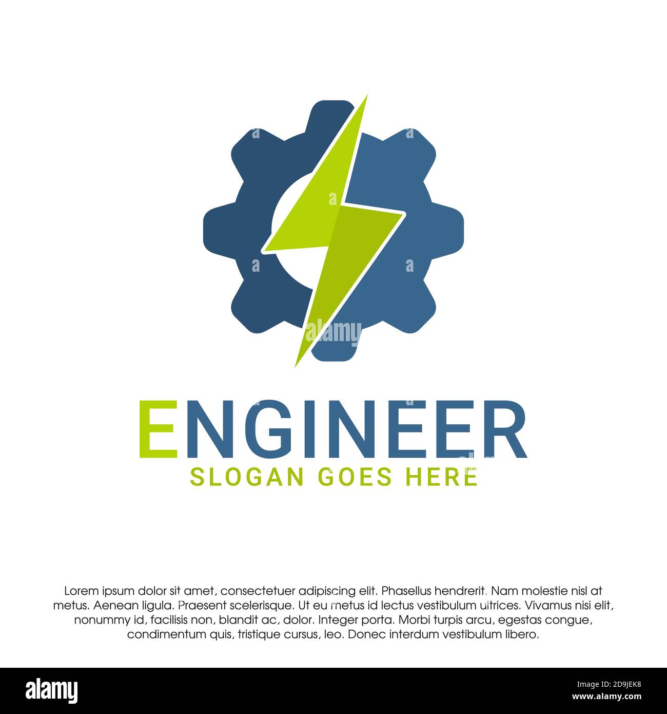 Technical logo icon design concept template. Gear with power symbol ...