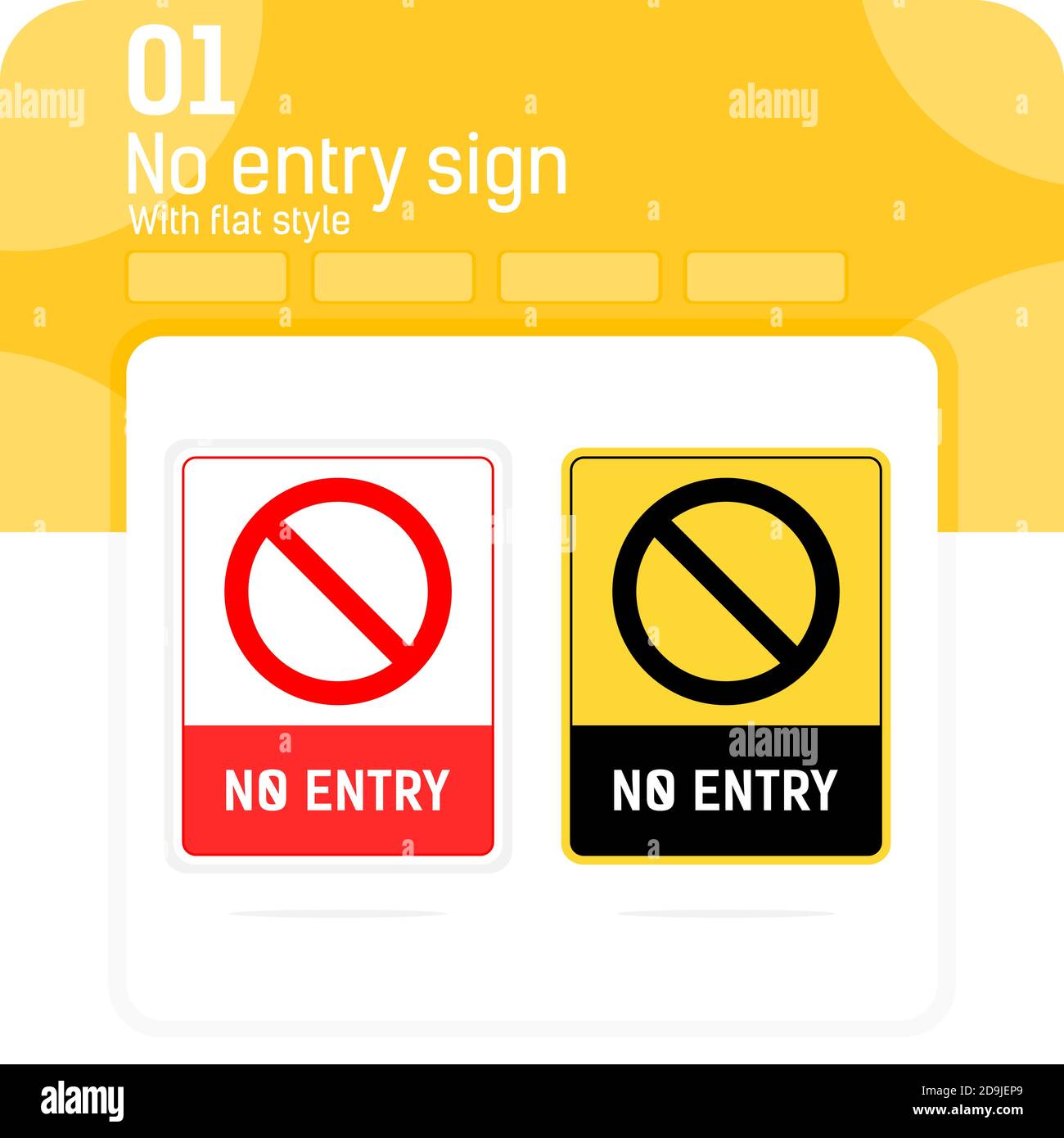 Stop, no entry sign with flat style style isolated on white background ...