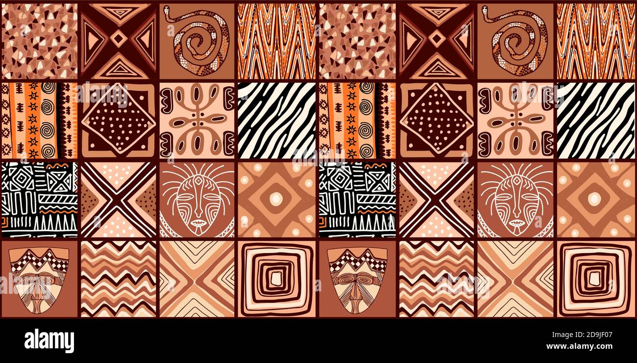 ETHNIC TREND PATTERN. PAINTWORK IN AFRICAN STYLE. PATTERN SEAMLESS ...