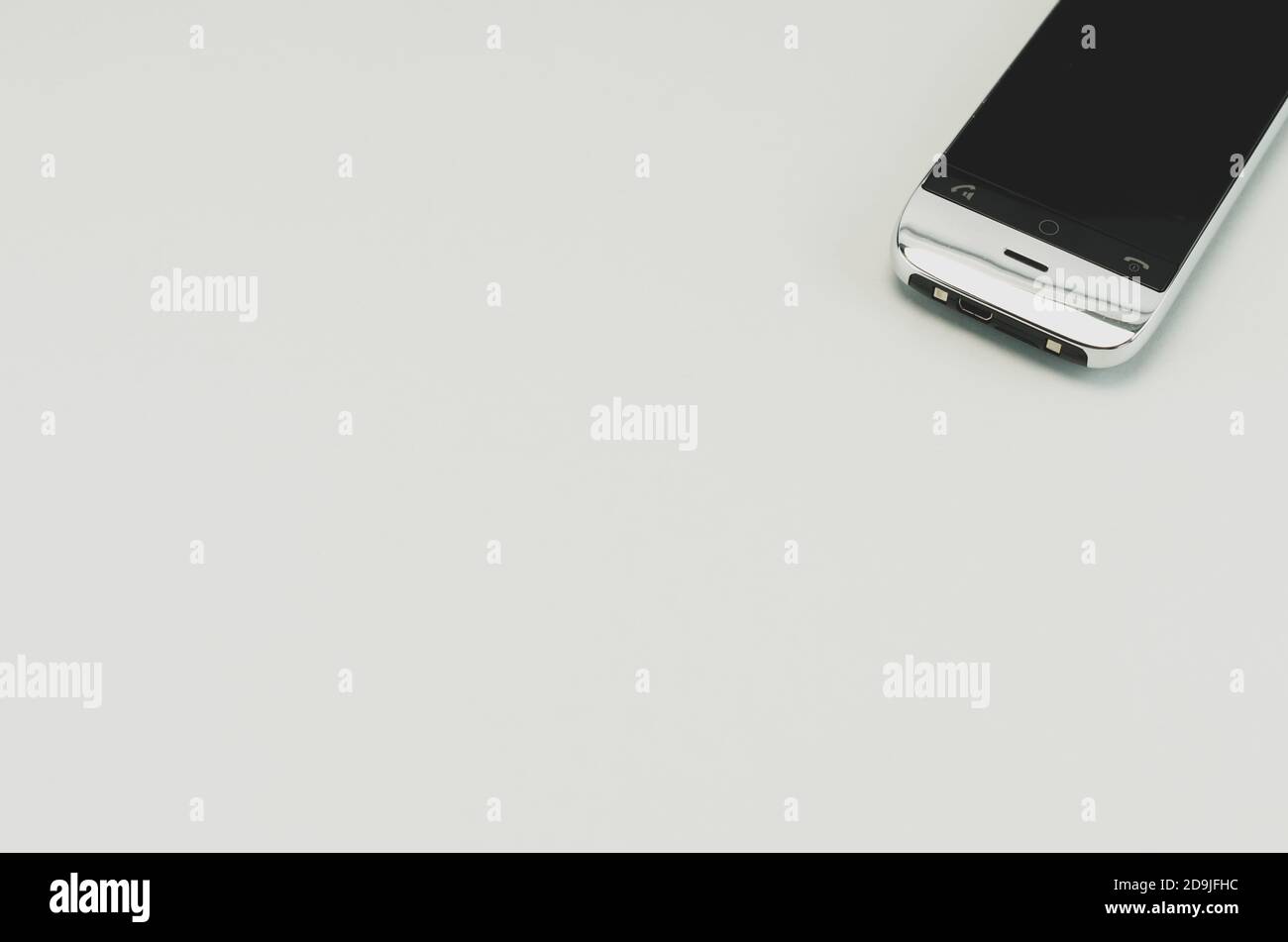 Top view of a modern cordless phone handset communication device ...