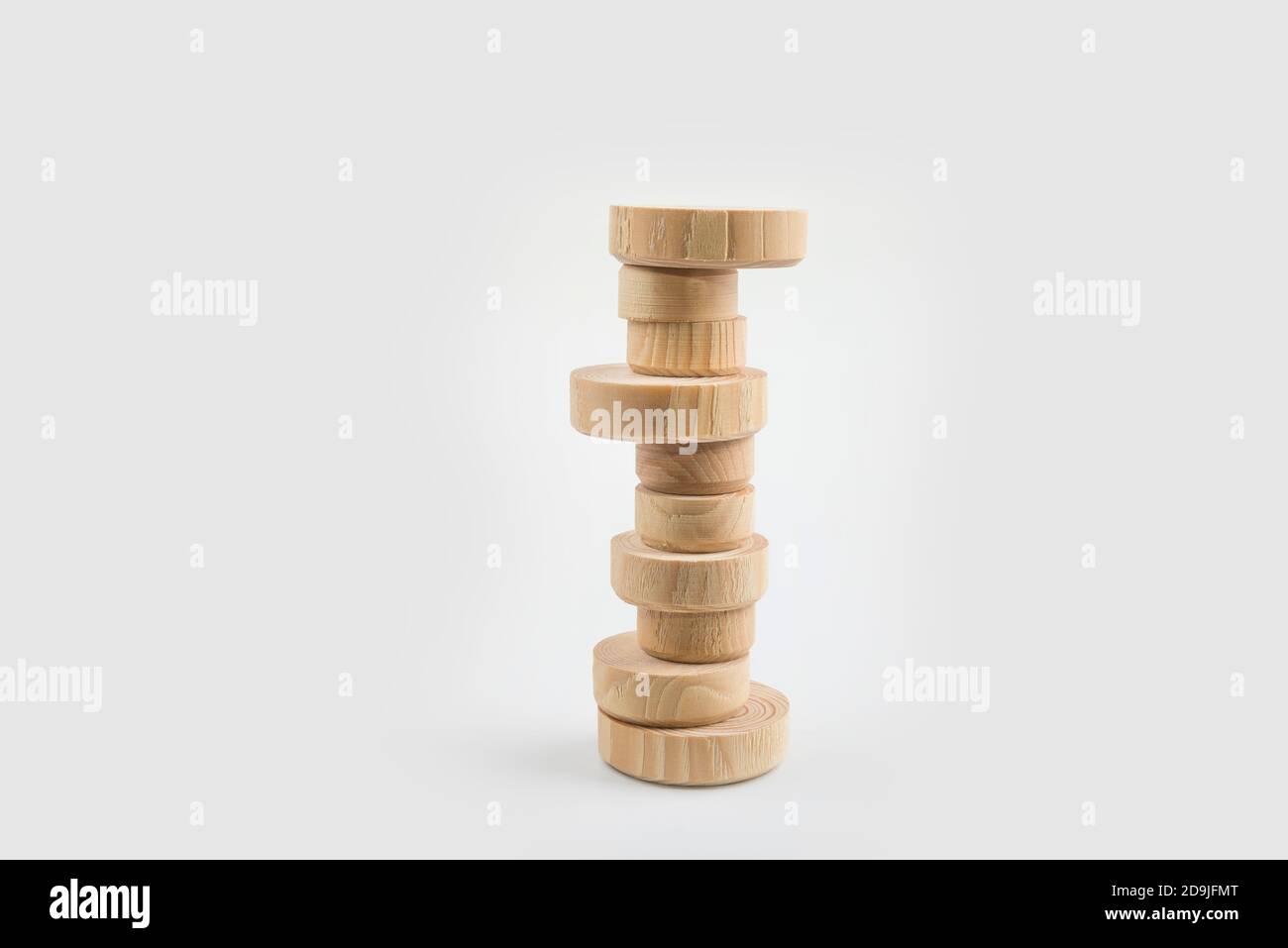 Pile of circle Wooden cutouts for conceptual sign Stock Photo - Alamy