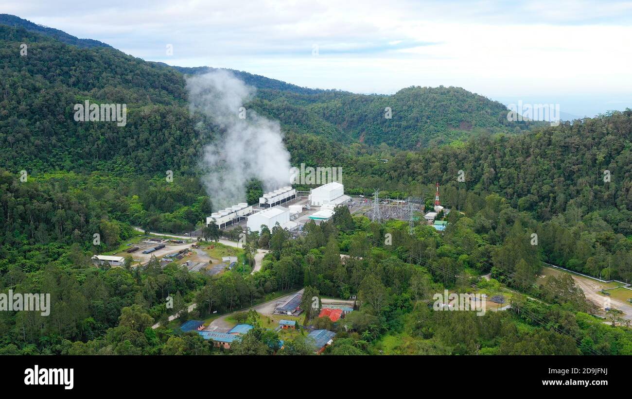 Aerial drone geotermal power plant hi-res stock photography and images ...