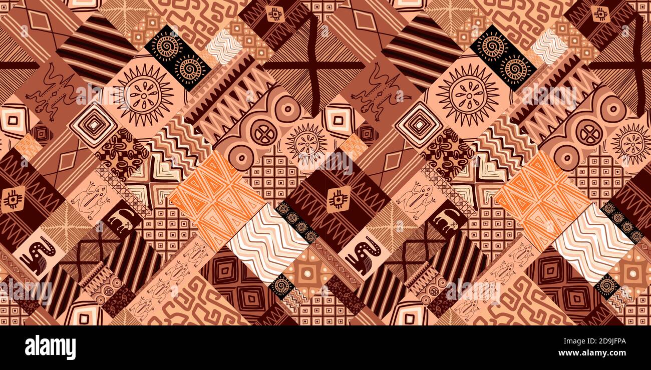 ETHNIC TREND PATTERN. PAINTWORK IN AFRICAN STYLE. PATTERN SEAMLESS ...