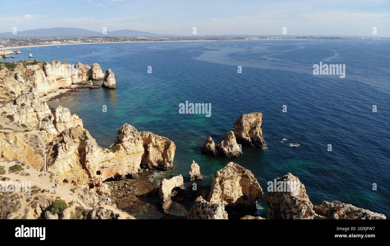 Ponte de Piedade- Lagos - Portugal from above Stock Photo - Alamy