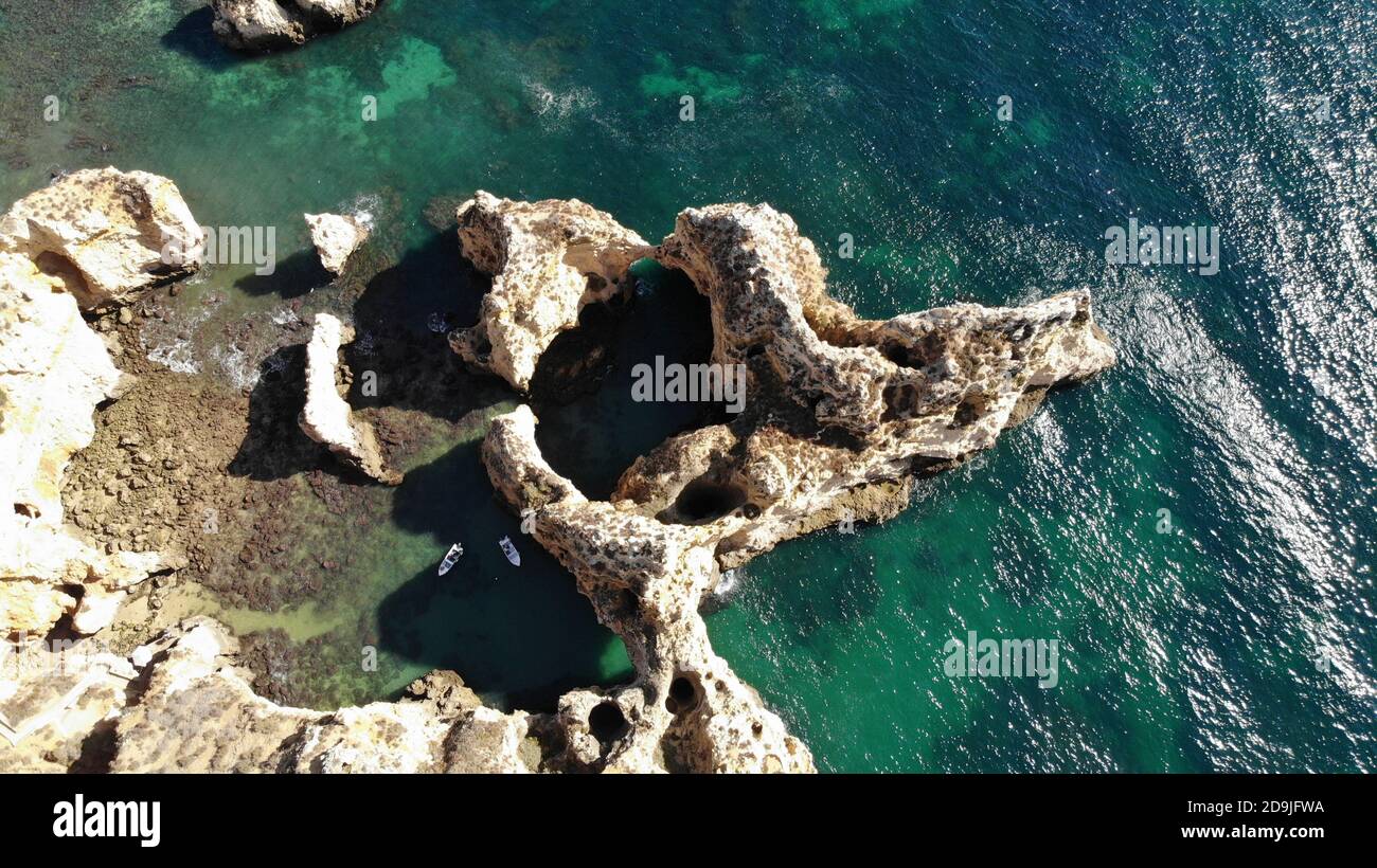 Ponte de Piedade- Lagos - Portugal from above Stock Photo - Alamy