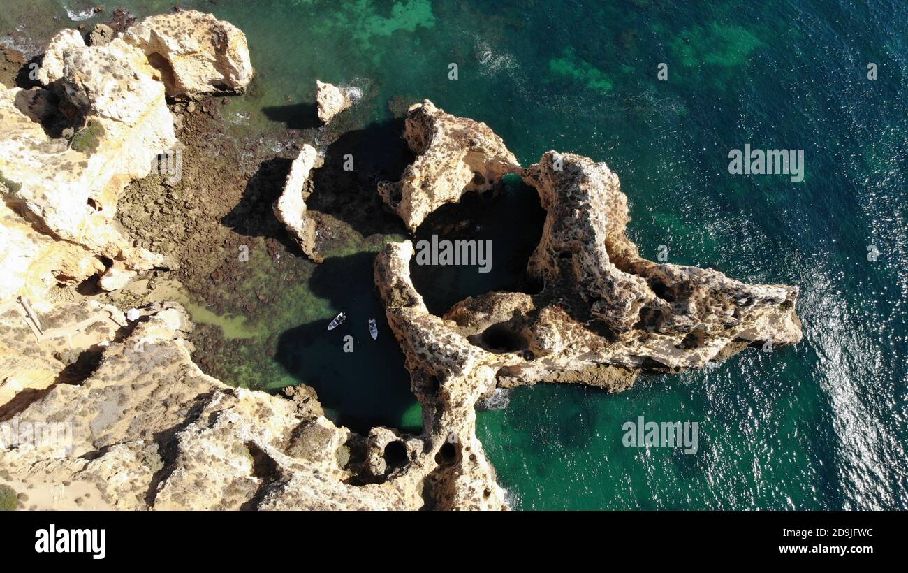 Ponte de Piedade- Lagos - Portugal from above Stock Photo - Alamy