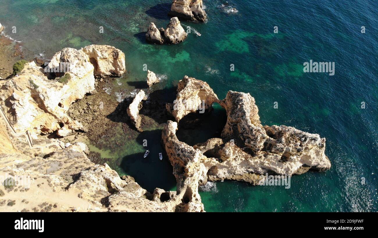 Ponte de Piedade- Lagos - Portugal from above Stock Photo - Alamy