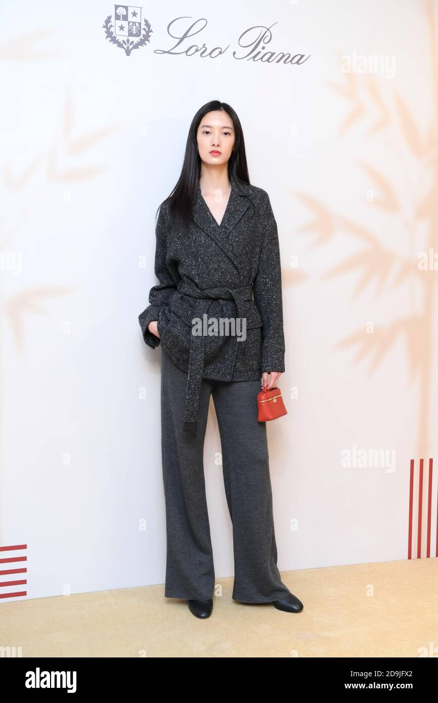 Chinese model Xiang Yejing poses for photos at the Loro Piana ...