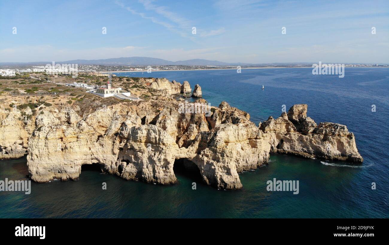 Ponte de Piedade- Lagos - Portugal from above Stock Photo - Alamy