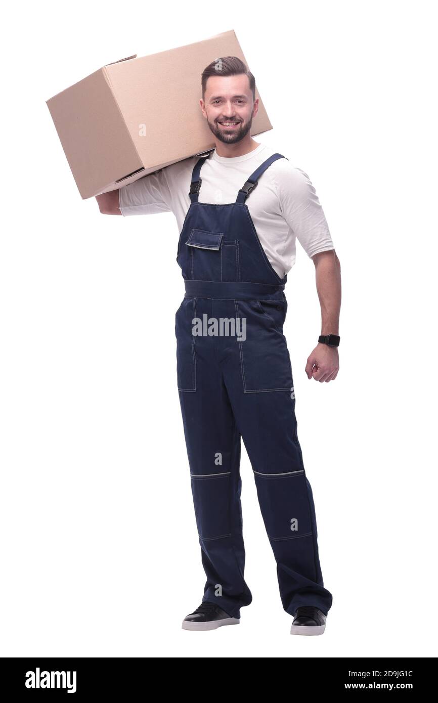 Man carry box on shoulder hi-res stock photography and images - Alamy