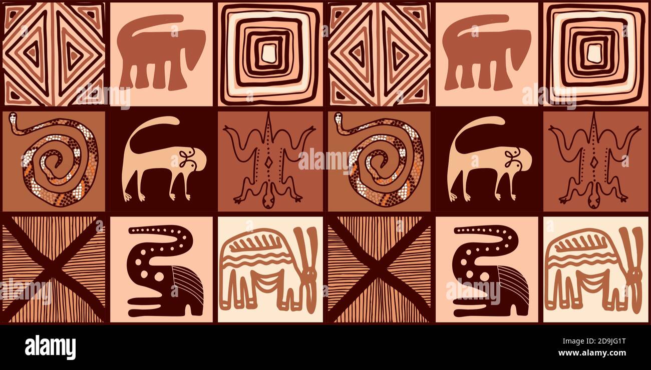 ETHNIC TREND PATTERN. PAINTWORK IN AFRICAN STYLE. PATTERN SEAMLESS ...