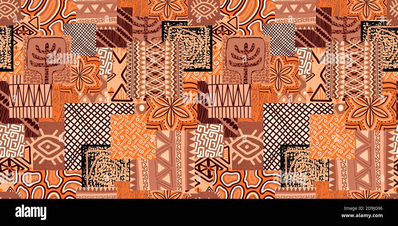 ETHNIC TREND PATTERN. PAINTWORK IN AFRICAN STYLE. PATTERN SEAMLESS ...
