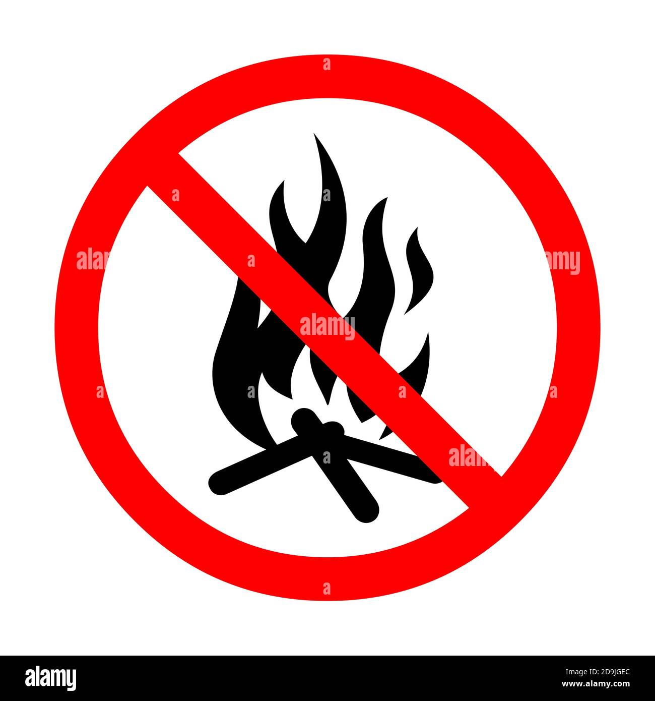 No bonfire sign illustration Stock Photo - Alamy