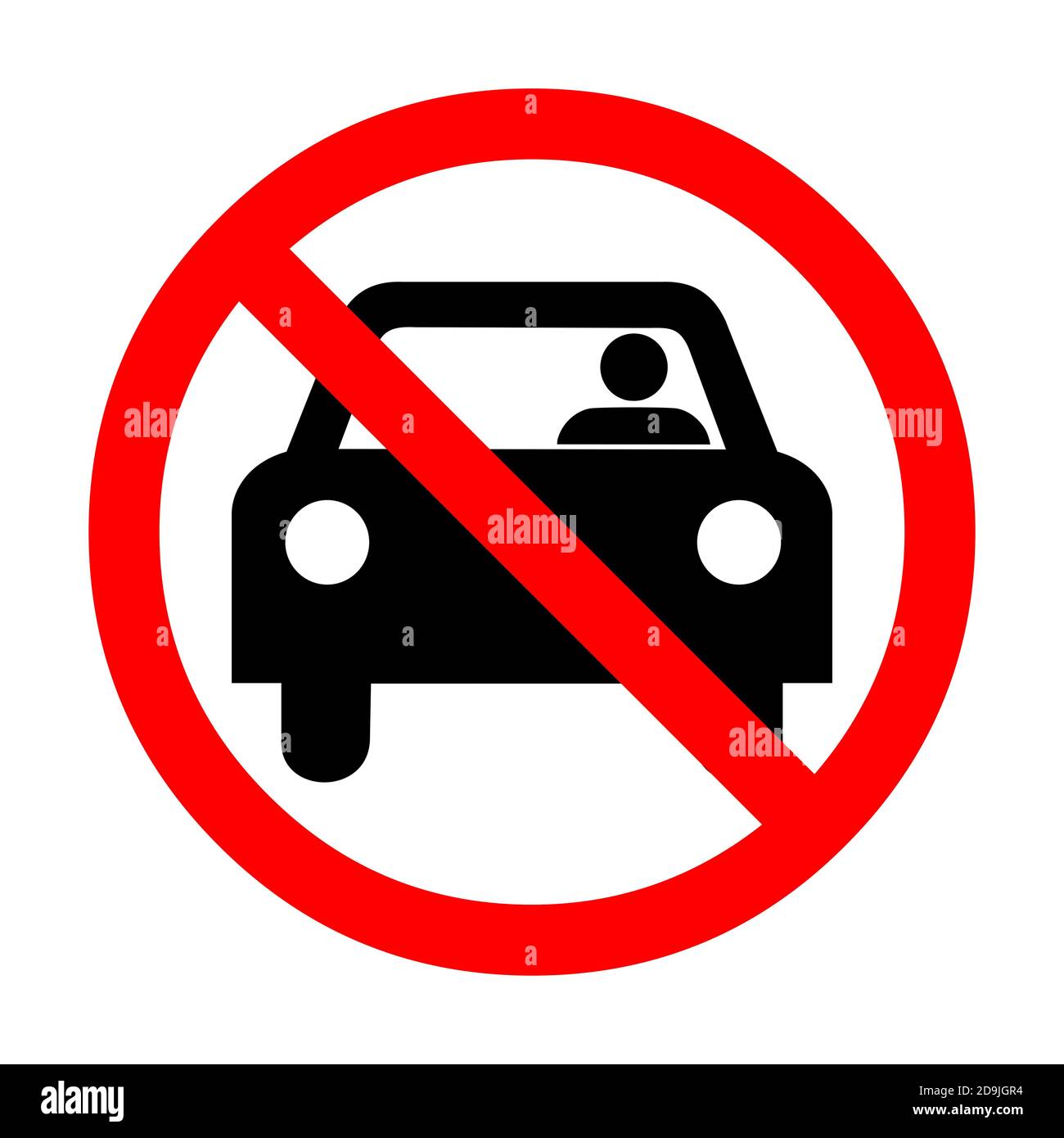 No car sign with only one person Stock Photo - Alamy