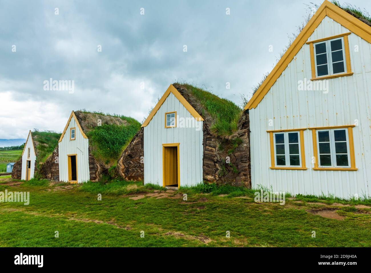 Traditional turf houses in Glaumbaer, Iceland Stock Photo - Alamy
