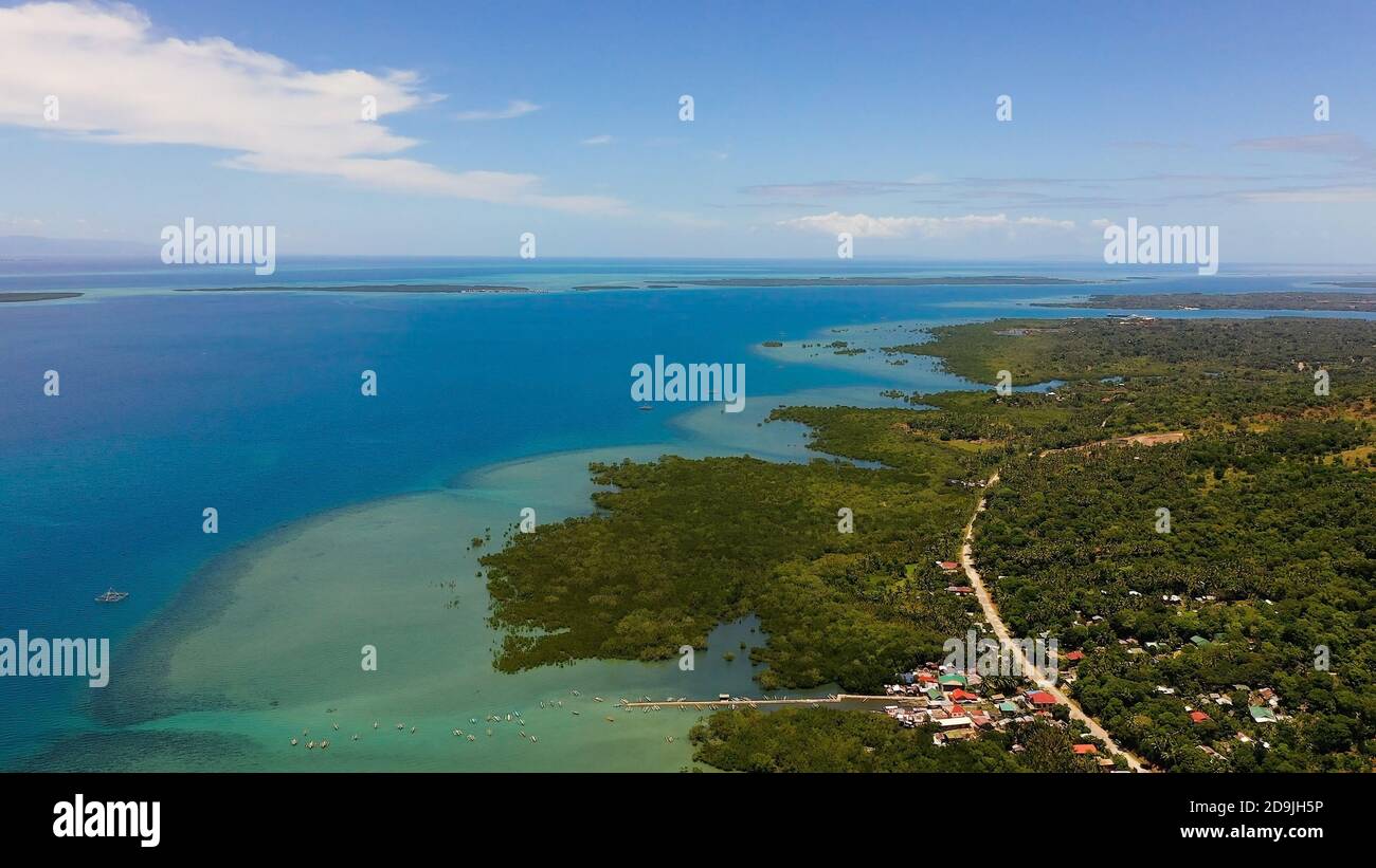 Tropical Islands and blue sea. The Strait Of Cebu,Philippines Stock ...