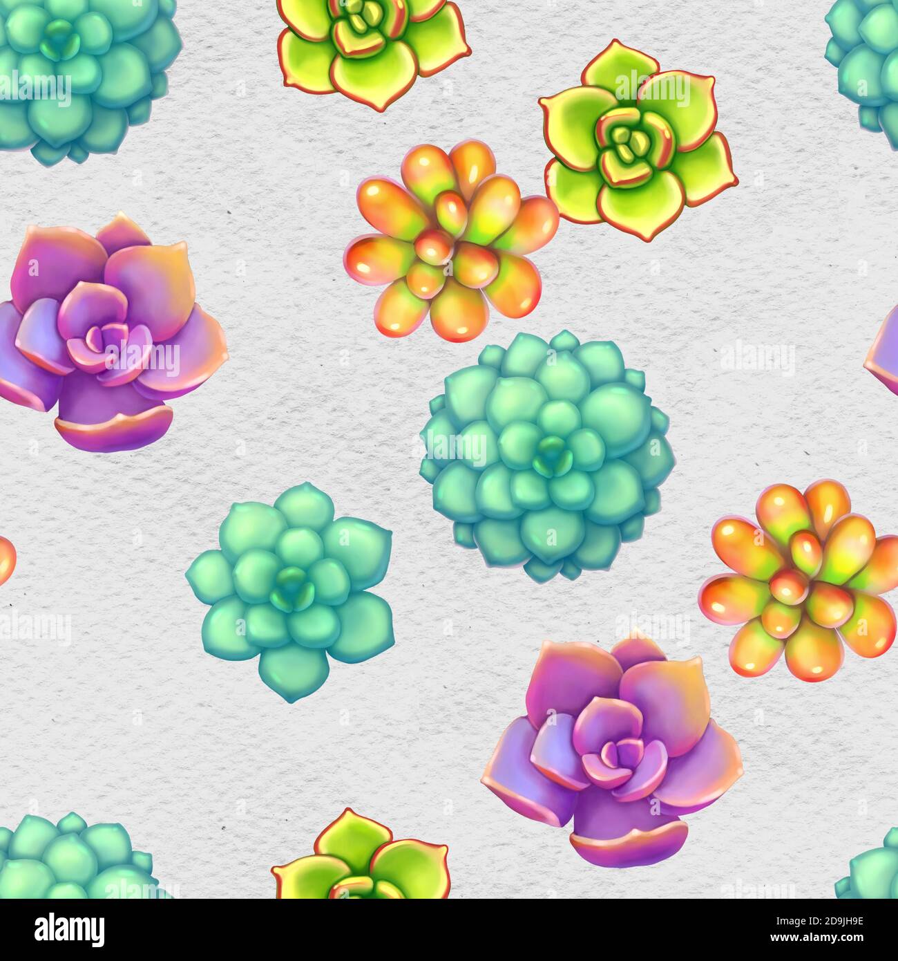 Seamless pattern with succulents. Beautiful floral print Stock Photo ...