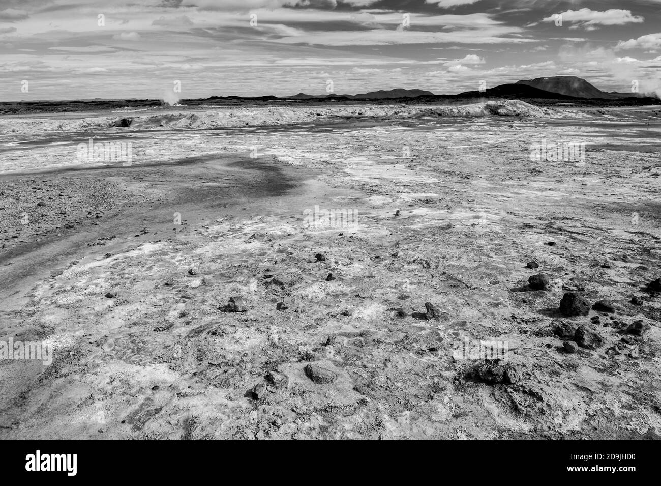 Mudpot in the geothermal area Hverir, Iceland. The area around the ...