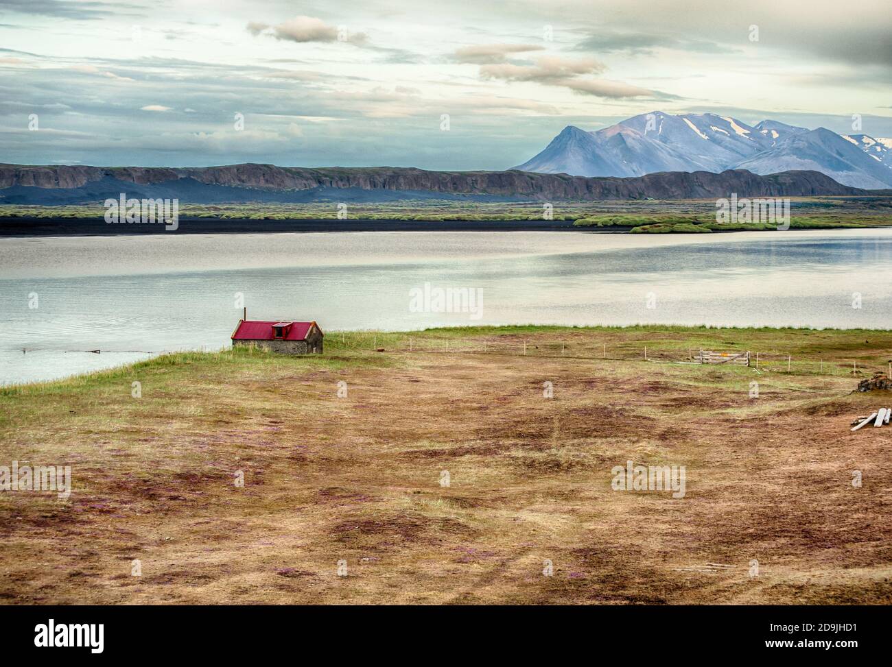 Old abandoned barn. Located in a wild Icelandic landscape in the valley ...