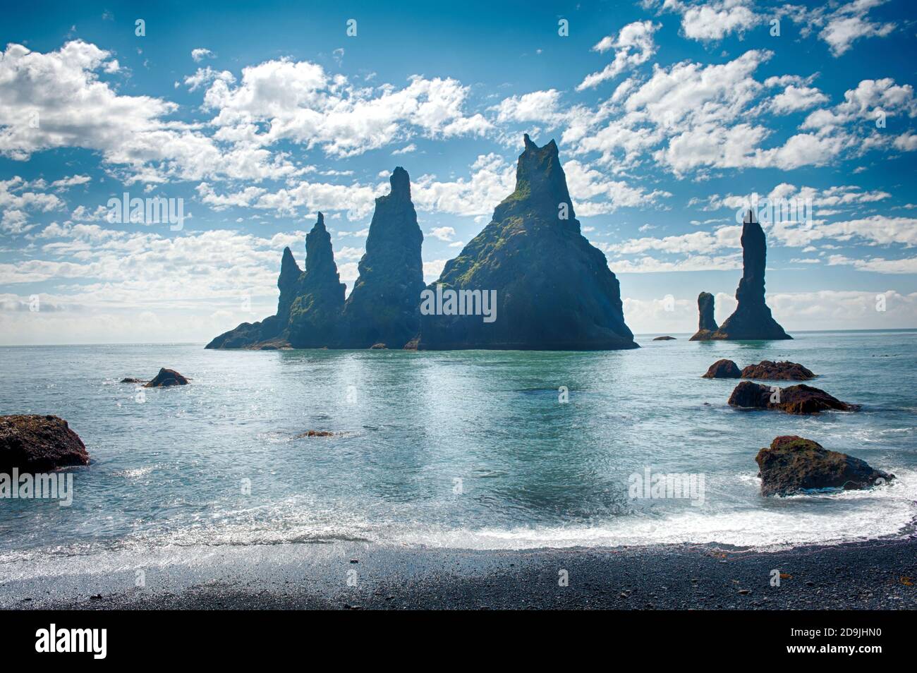 Reynisdrangar rock formations near Vik, Iceland Stock Photo - Alamy